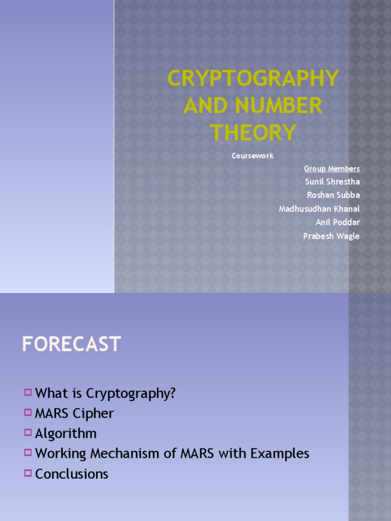 Cryptography and Number Theory - Presentation - MARS | PDF | Cryptography | Cipher