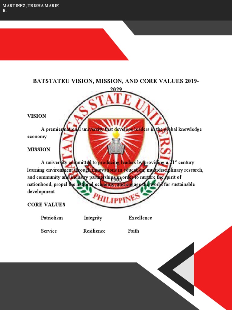 Batangas State University Vision 2019-2029 | PDF | Business | Social ...