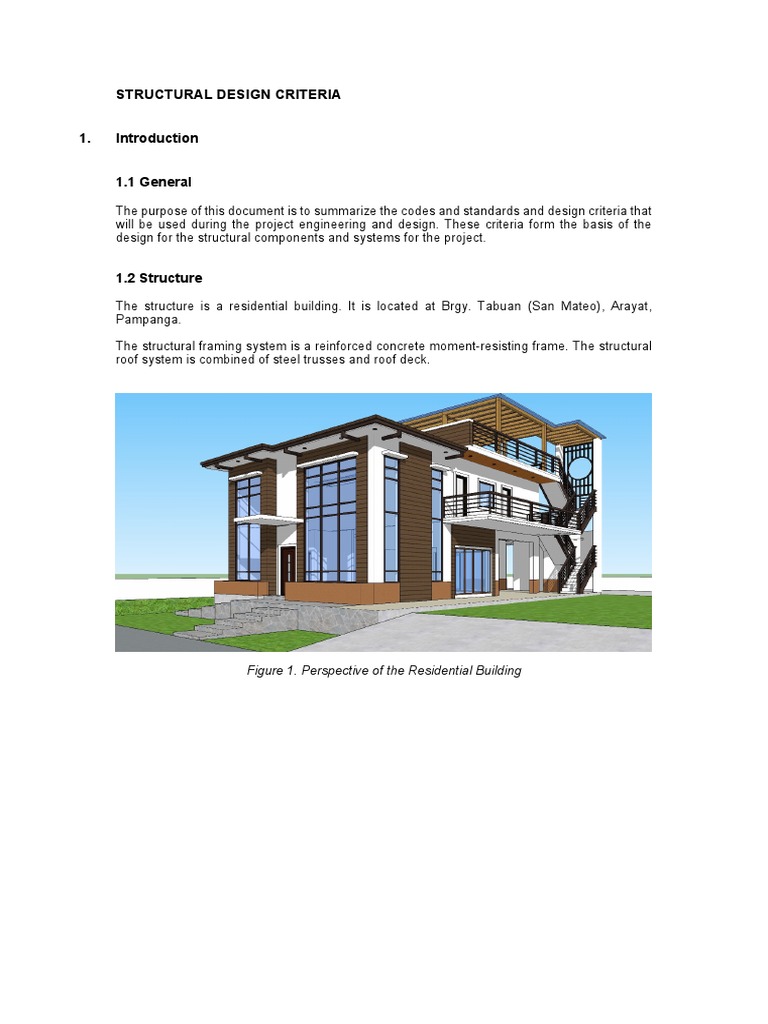 Structural Design Criteria: Figure 1. Perspective of The Residential ...