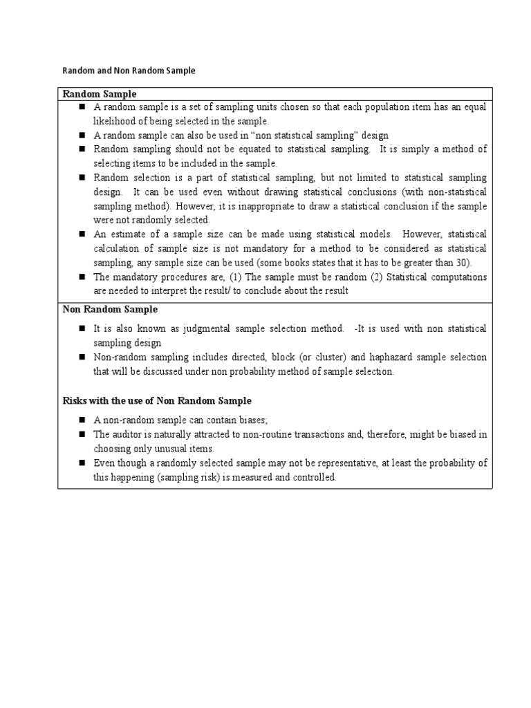 Random vs Non-Random Sampling Explained | PDF