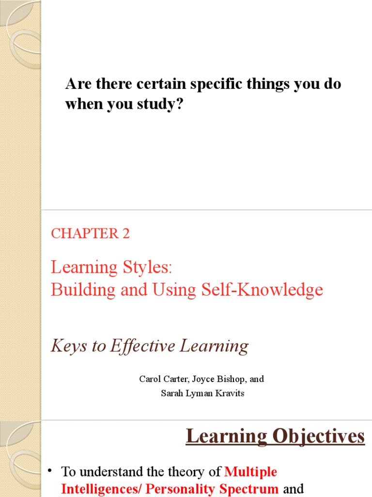 Chapter 2 - Learning Styles | PDF | Emotional Intelligence | Interpersonal Communication