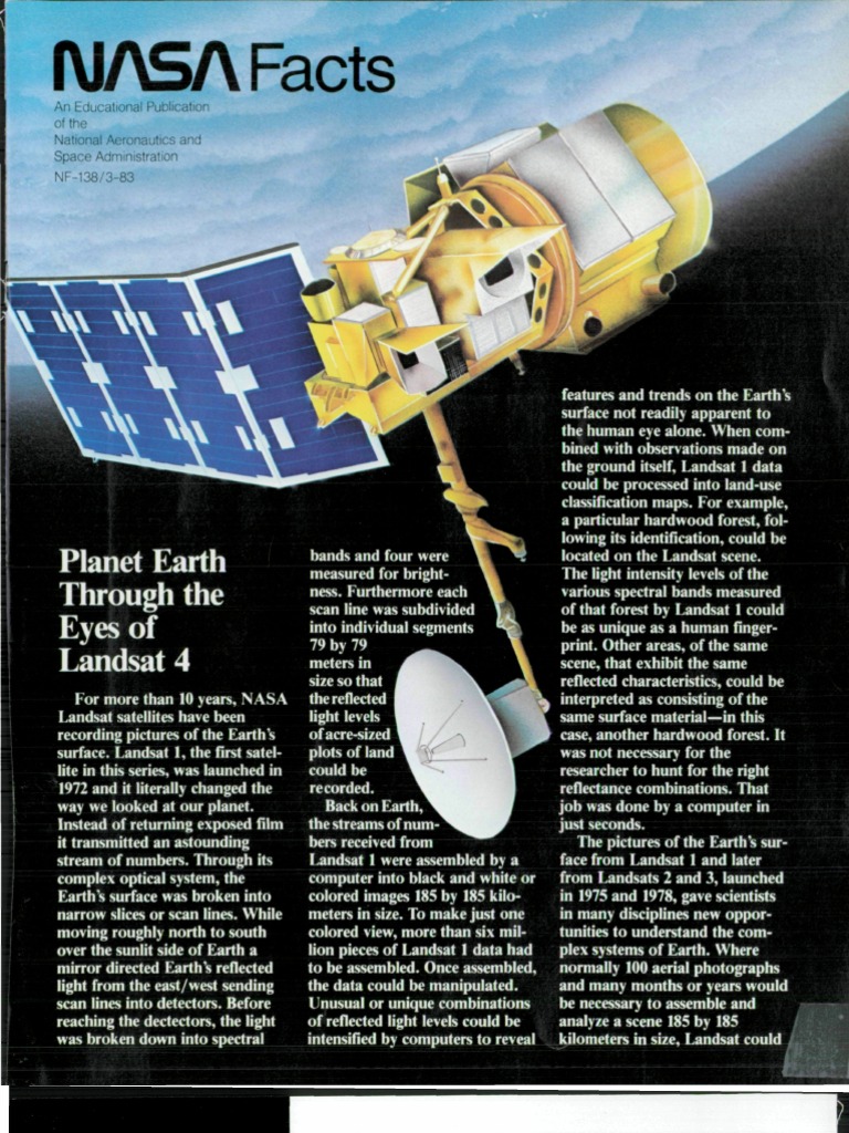 NASA Facts Planet Earth Through Eyes of LANDSAT 4 | PDF | Earth ...