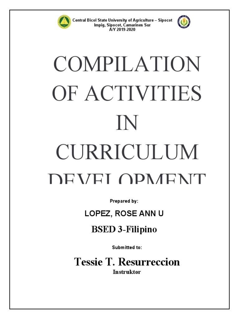 CURR.-DEVT-ACTIVITIES Lopez Rose Ann U | PDF | Curriculum | Teachers