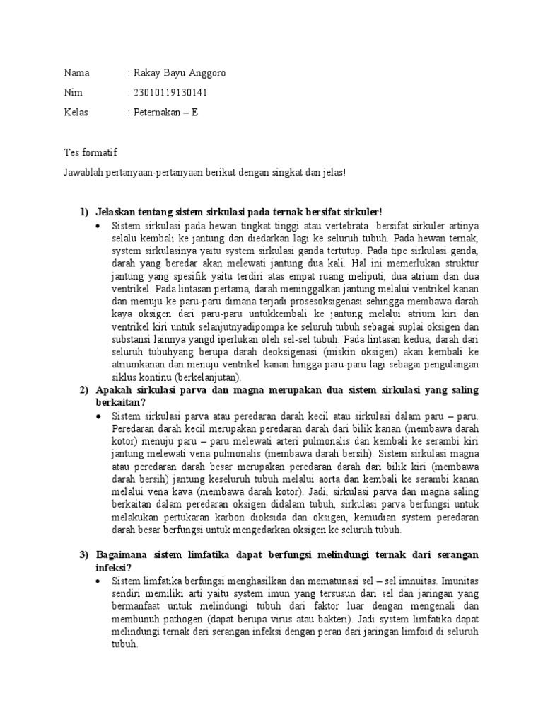 Rakay Bayu Anggoro 23010119130141 Tugas Sirkulasi | PDF