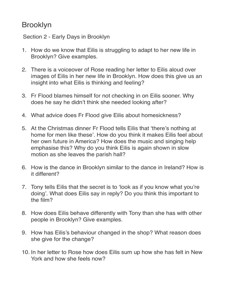 Brooklyn Questions | PDF