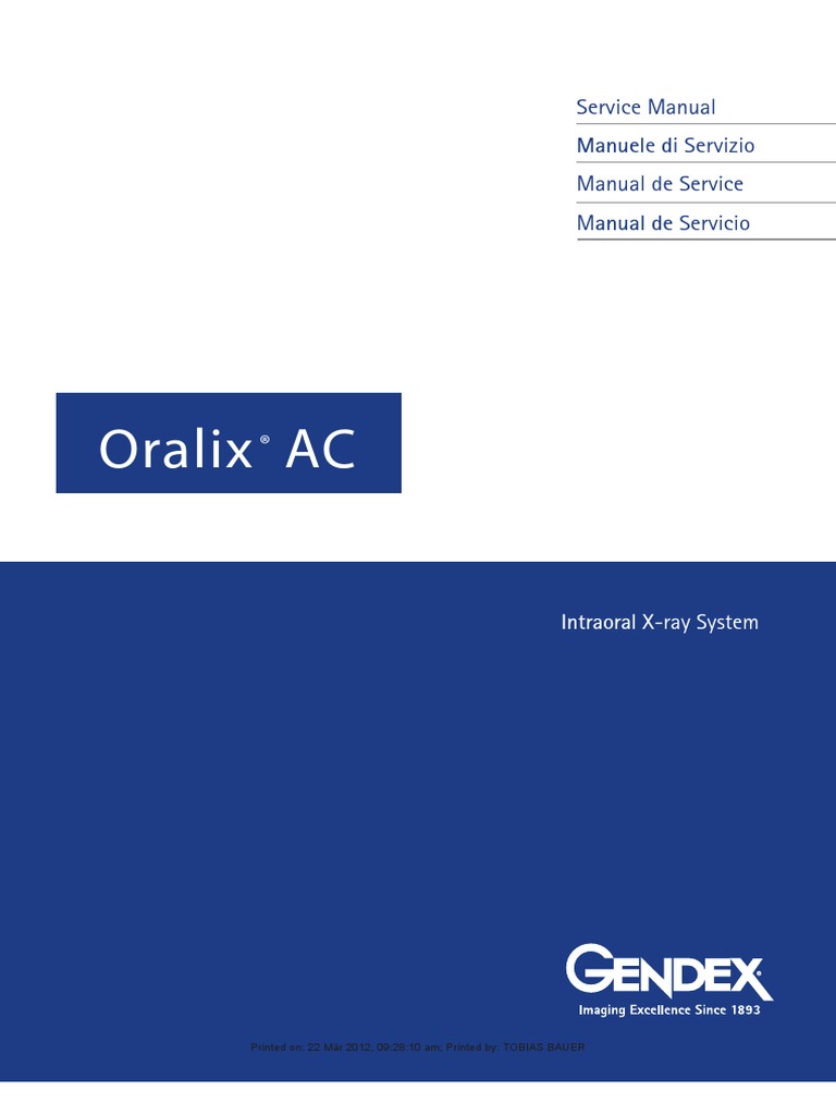 Gendex Oralix AC Dental X-Ray - Service Manual (En, Es) PDF | PDF ...