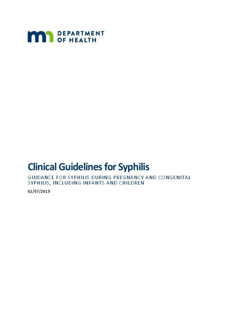Guidelines for Preventing and Managing Syphilis During Pregnancy and ...