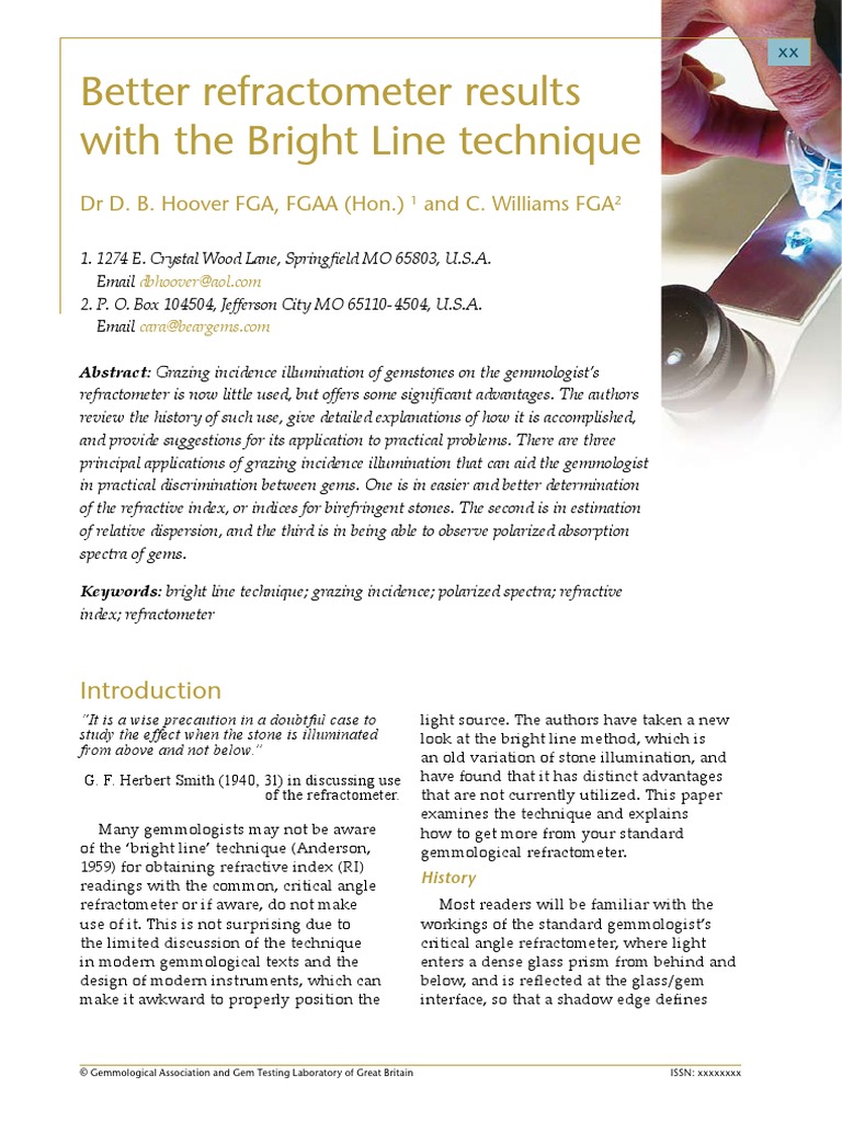 Better Refractometer Results With The Bright Line Technique: DR D. B ...