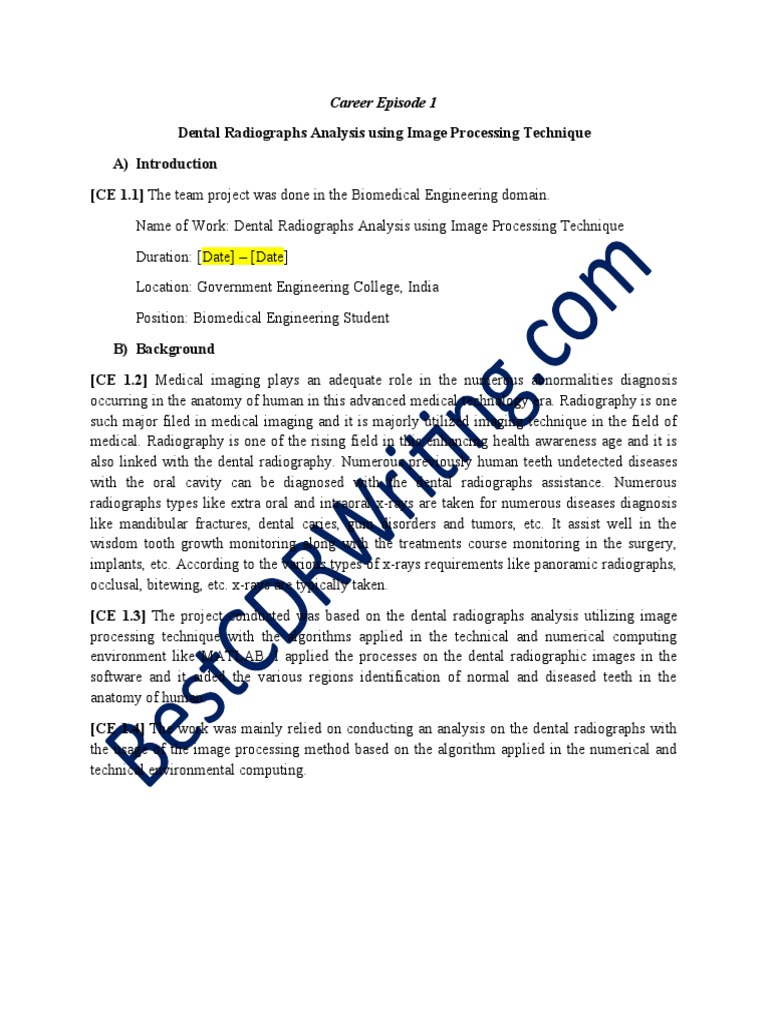 CDR Report Sample For Biomedical Engineer | PDF | Physical Therapy ...