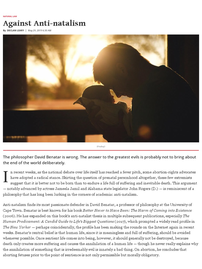 David Benatar Is Wrong - National Review | PDF | Optimism | Reason