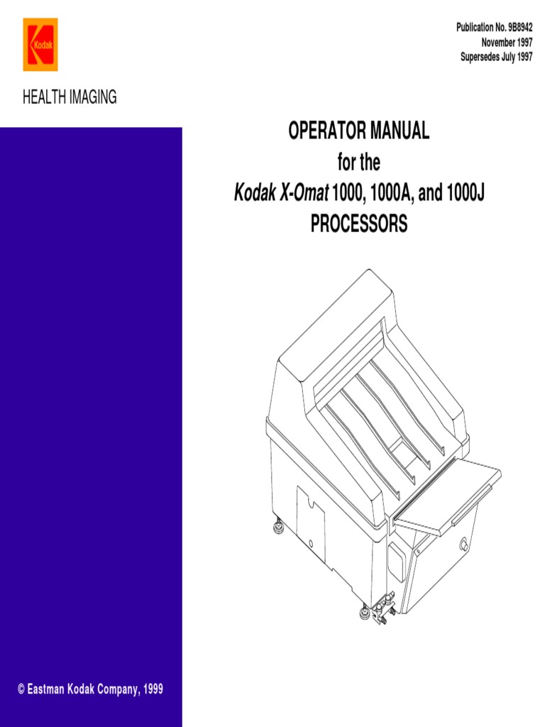 Kodak X-Omat 1000 - User Manual | PDF | Clothes Dryer | Damages
