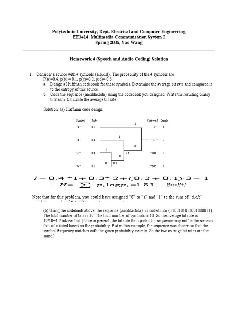 Polytechnic University, Dept. Electrical and Computer Engineering EE3414 Multimedia ...