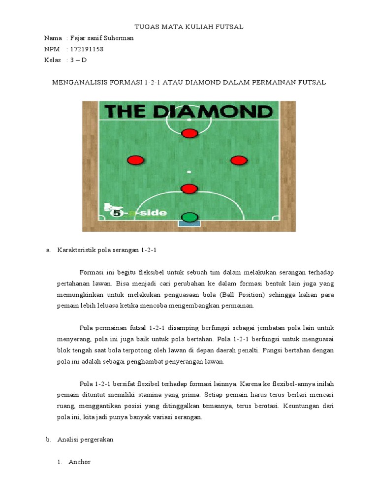 121 Analisis Formasi Futsal | PDF