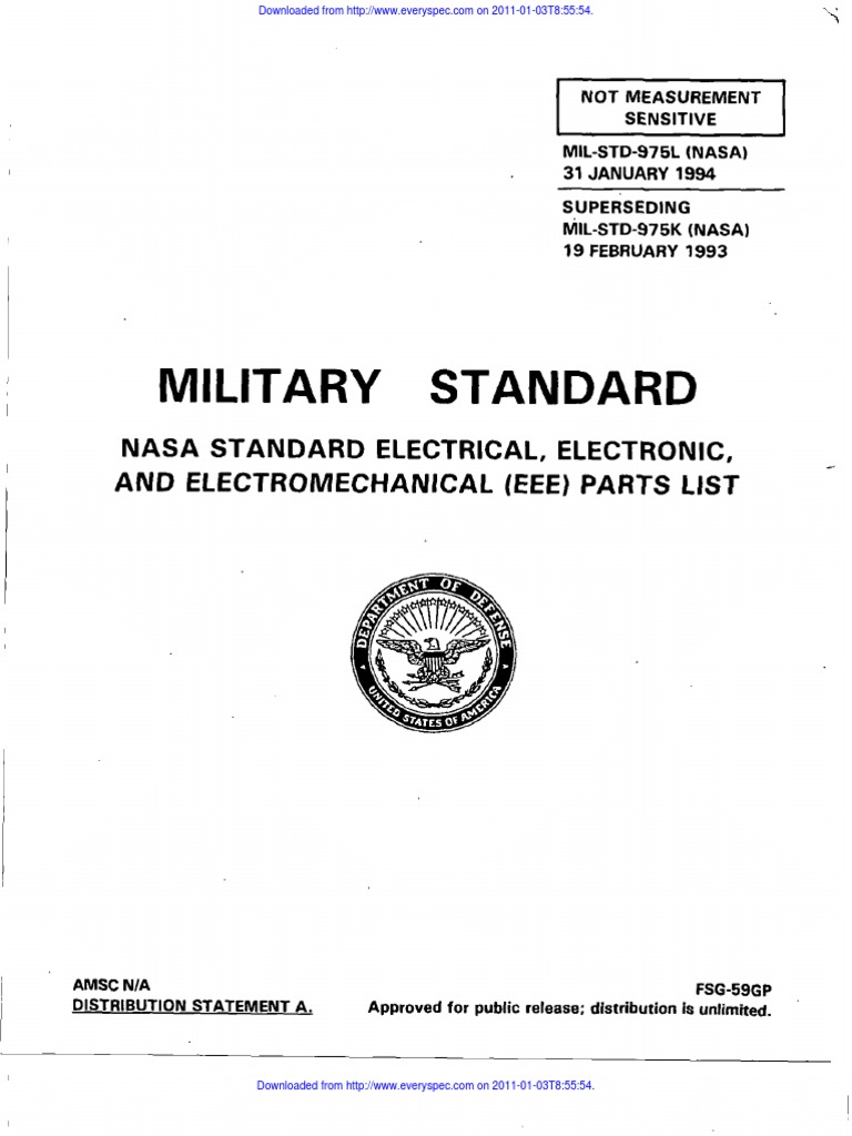 Mil STD 975L | PDF | Capacitor | Electrical Connector