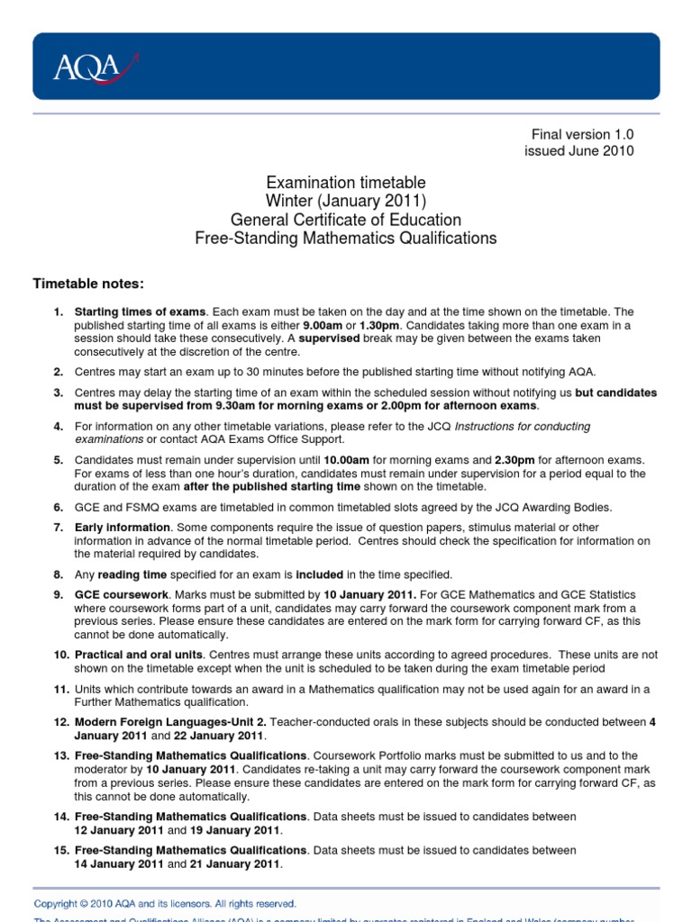 Aqa TT Gce Jan11 | PDF | Test (Assessment) Aqa TT Gce Jan11 | PDF | Test (Assessment)