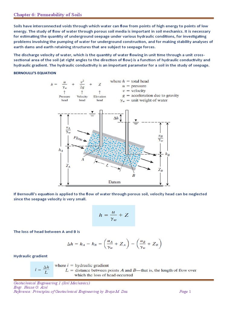 Soil Permeability and Hydraulic Conductivity | PDF | Soil Mechanics ...