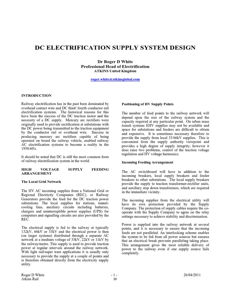 DC Electrification Supply System Design PDF | PDF | Rectifier ...