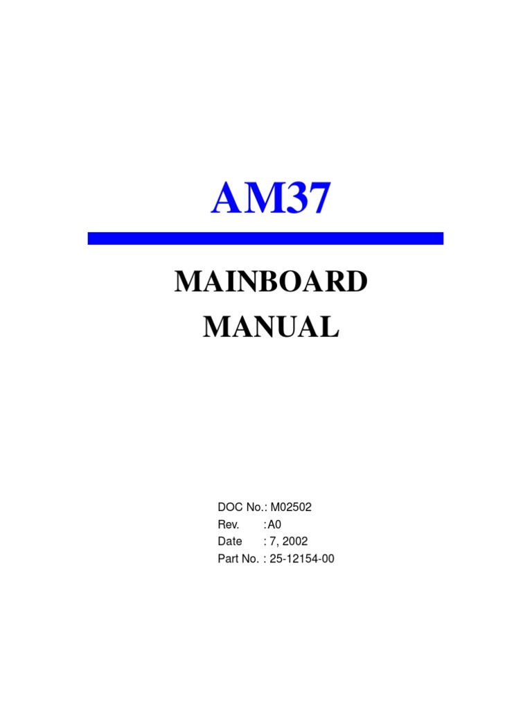 Am37 Motherboard | PDF | Bios | Electrical Connector