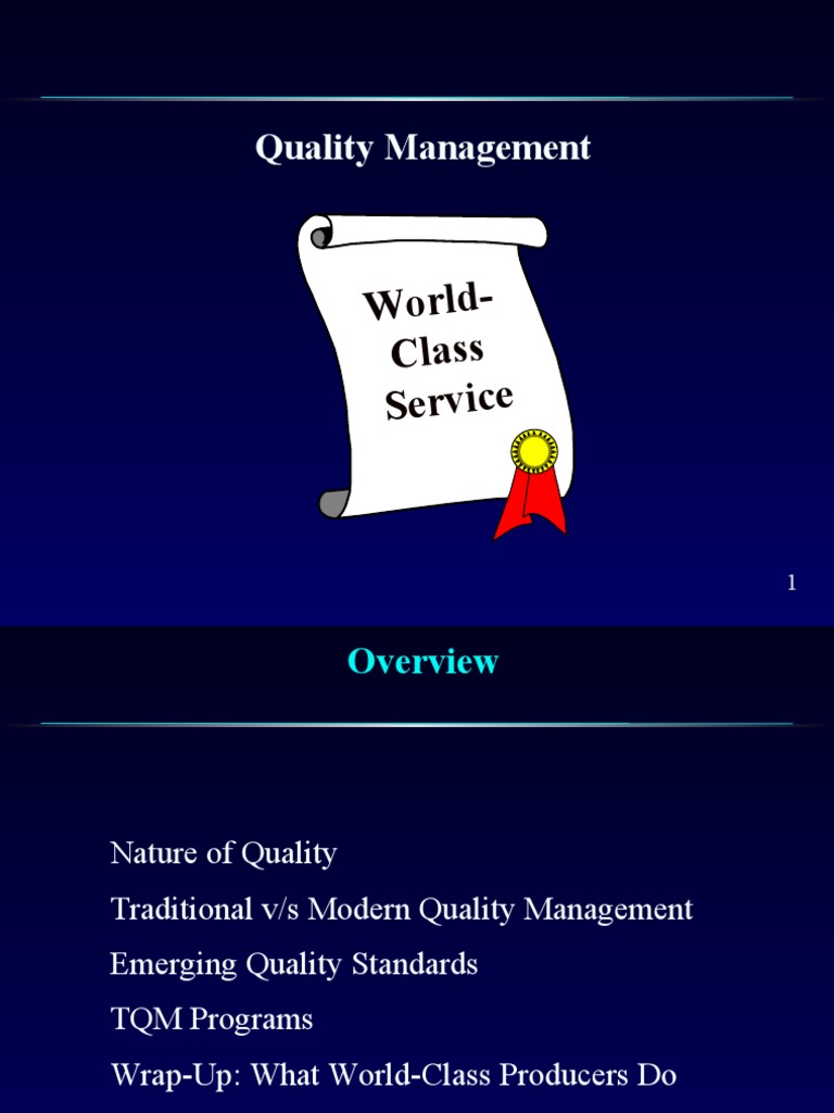Quality Management: World-Class Service | PDF | Six Sigma | Quality ...