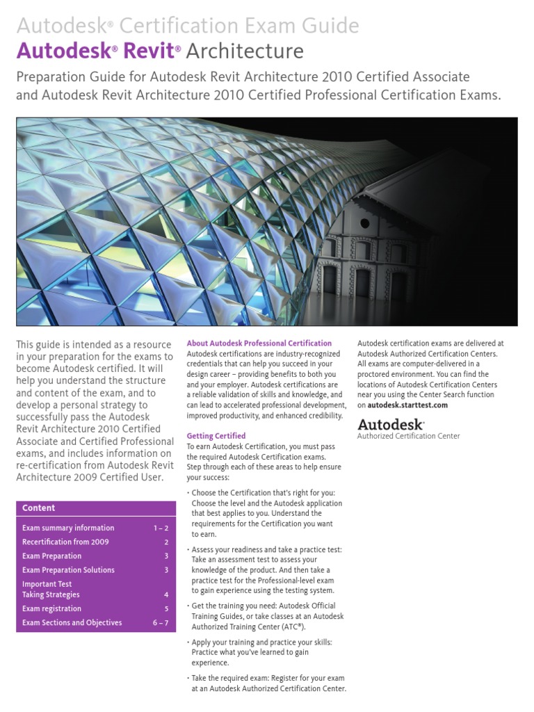 Autodesk Revit 2010 Exam-Guide 0709 Env3 | PDF | Professional ...