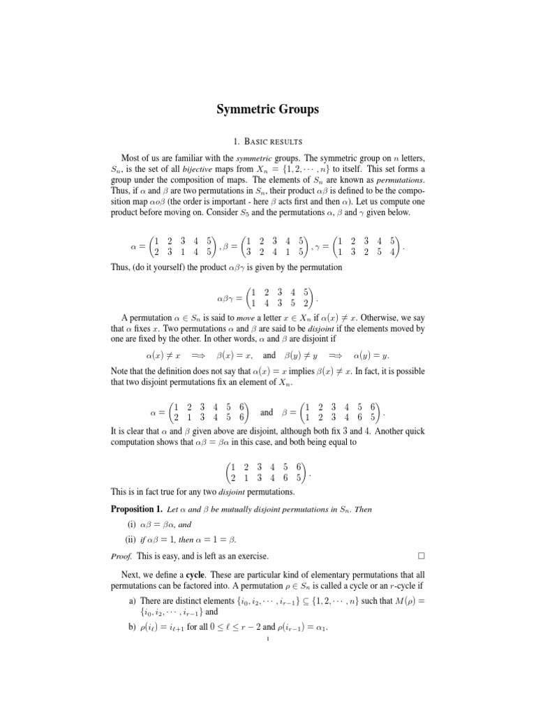 Symmetric Groups: N N N N | PDF | Group (Mathematics) | Permutation