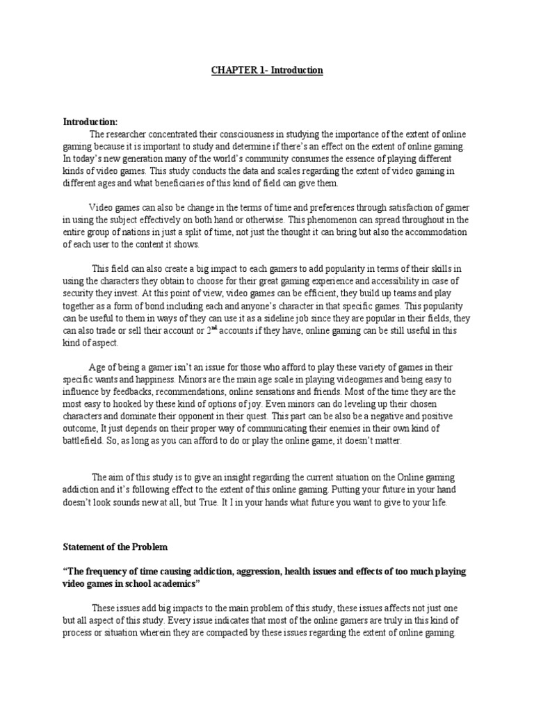 Chapter 1 | PDF | Video Games | Aggression