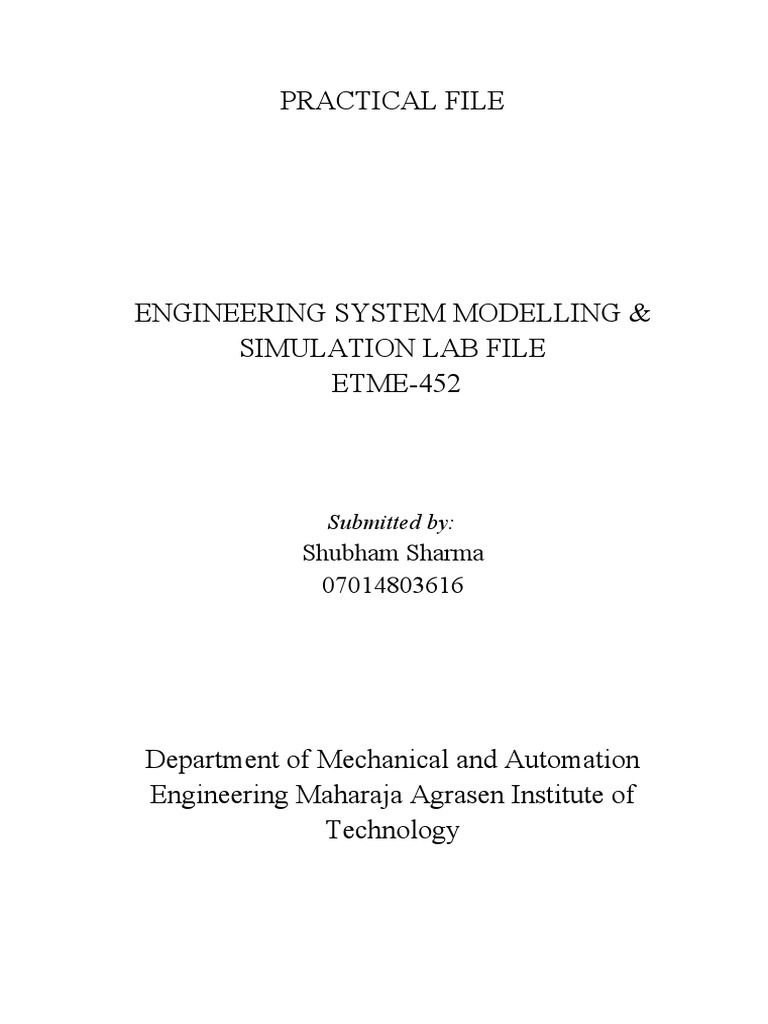 Lab Manual ESMS | Download Free PDF | Simulation | Conceptual Model