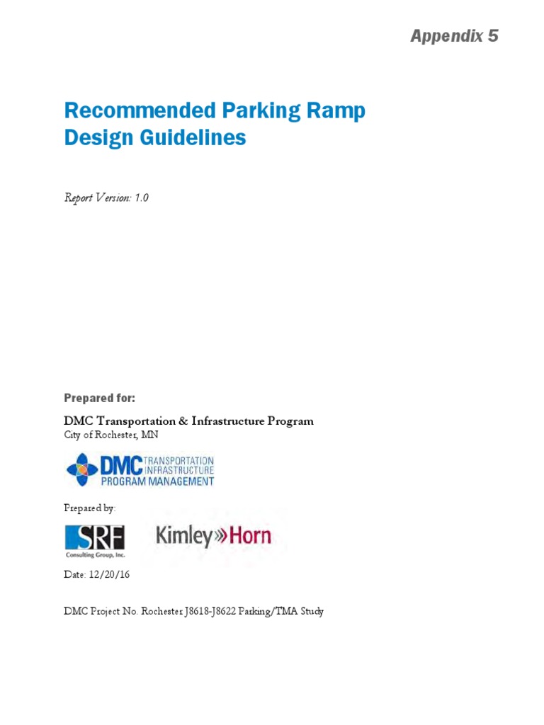 Recommended Parking Ramp Design Guidelines: Appendix 5 | PDF ...