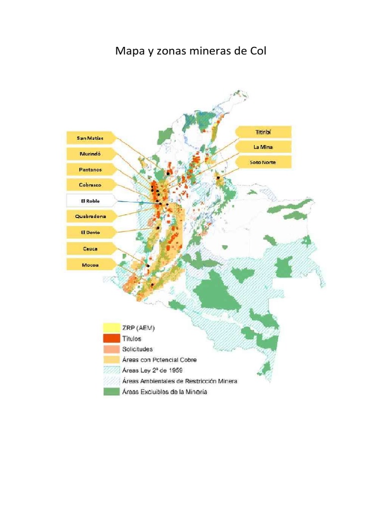 Mapa y Zonas Mineras y Ganaderas de Colombia | PDF