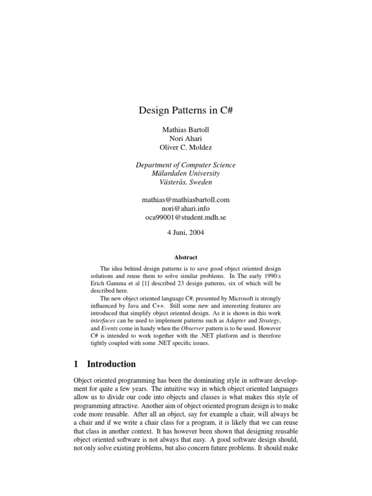 Design Patterns in CSharp | PDF