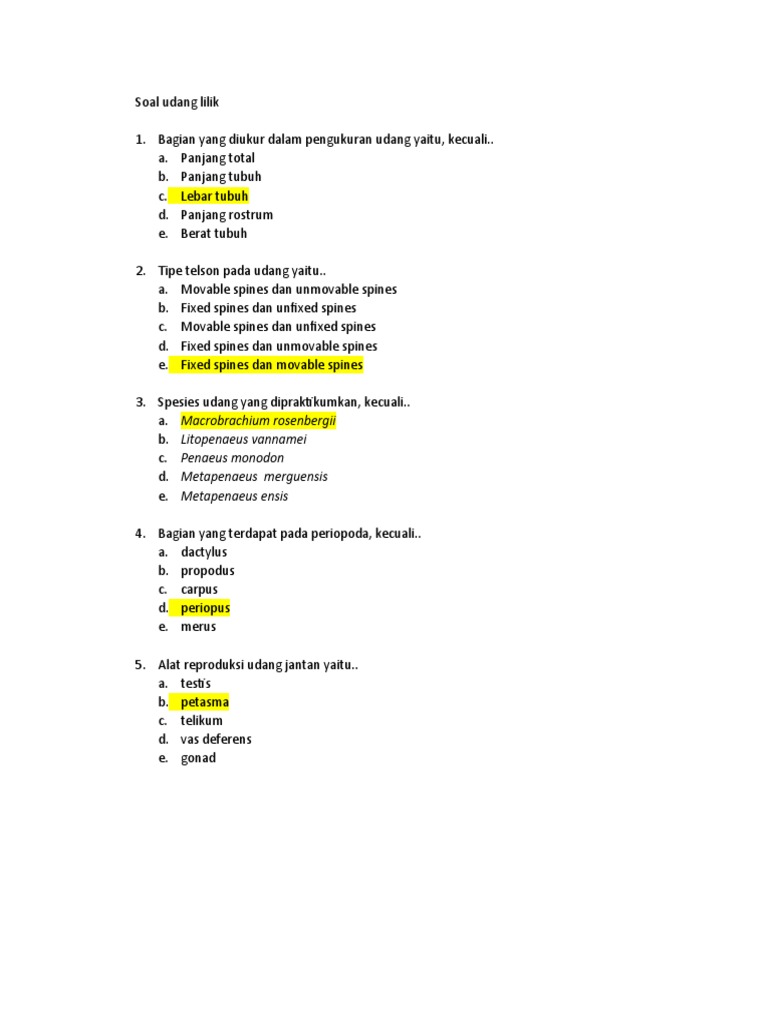 Soal Udang Lilik | PDF