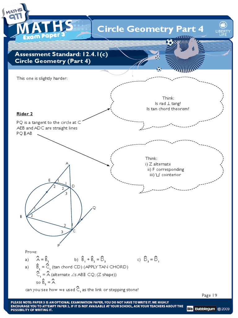 Circle Geometry Part 4 | PDF | Circle | Angle