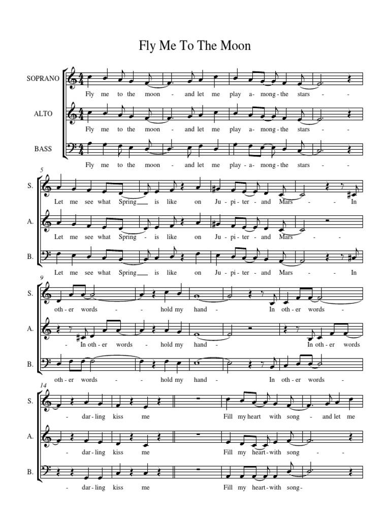 Fly Me To The Moon-SAB PDF | PDF | Nature