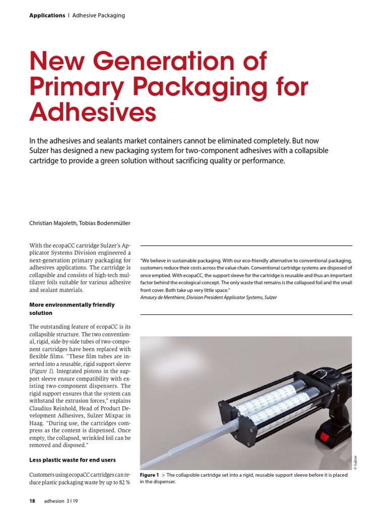 New Generation of Primary Packaging For Adhesives: Applications I ...
