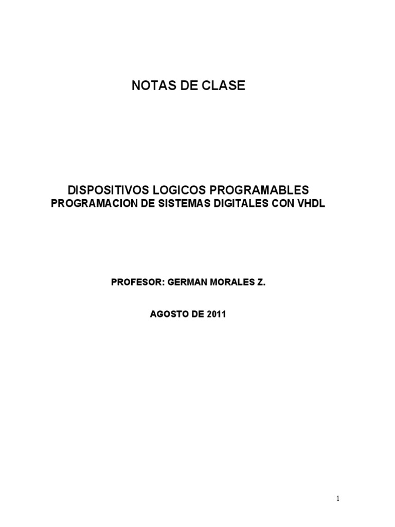 Programacion de Sistemas Digitales Con VHDL | PDF | Vhdl | Puerta lógica