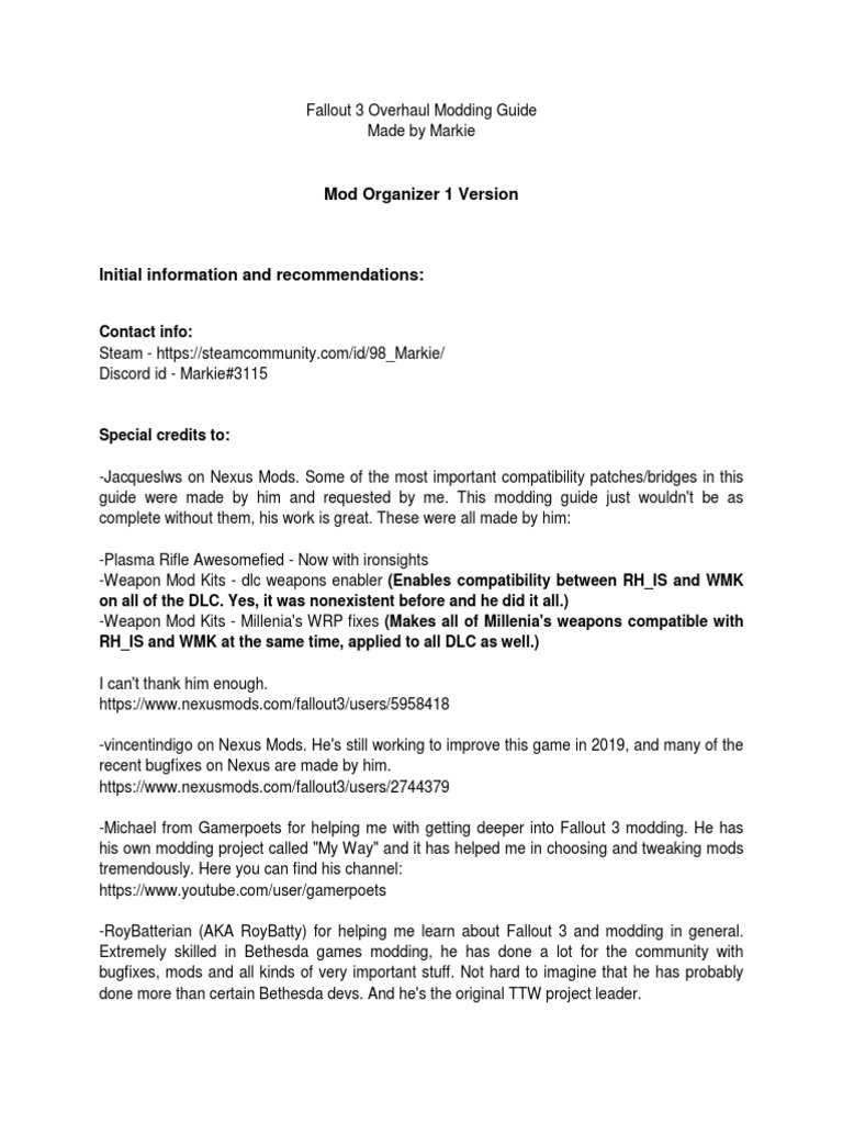 Fallout 3 Modding Guide MO1 Version 1.5.1 | PDF | Computer File | Directory (Computing)