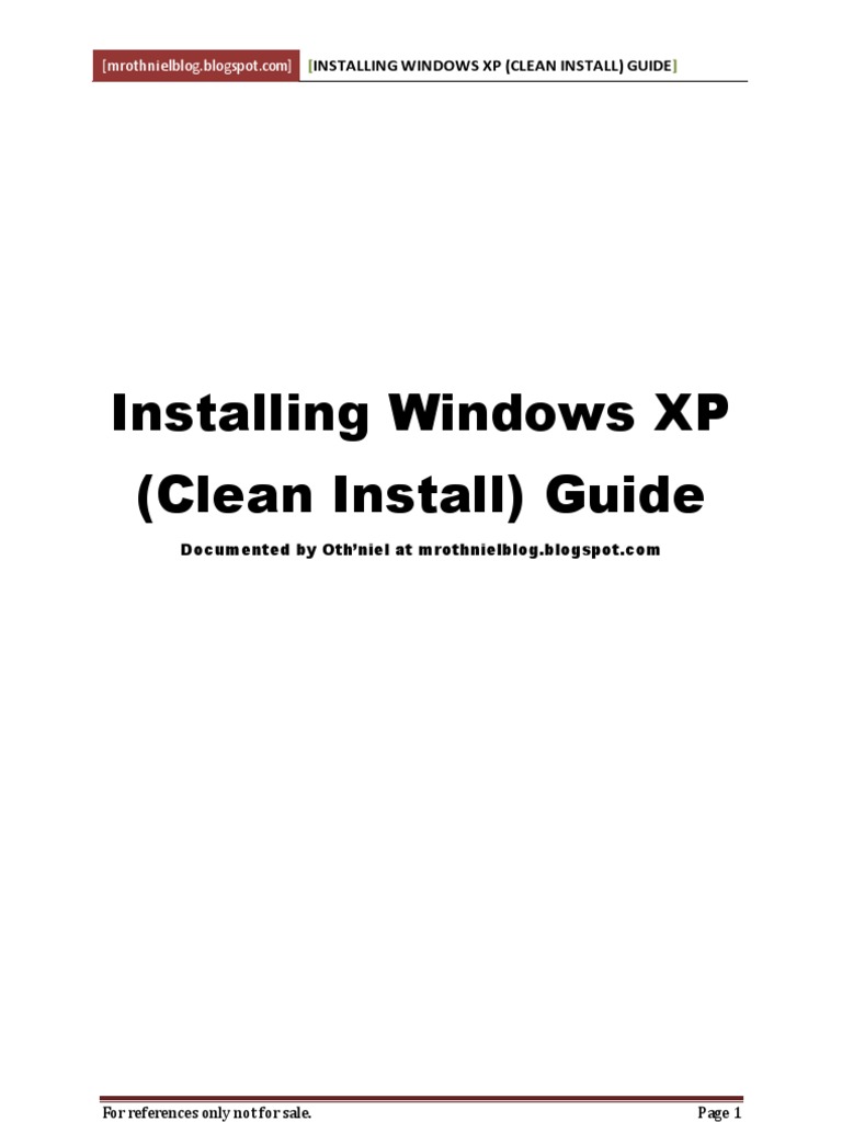 Installing Windows XP (Clean Install) Guide | PDF | Ibm Pc Compatibles ...
