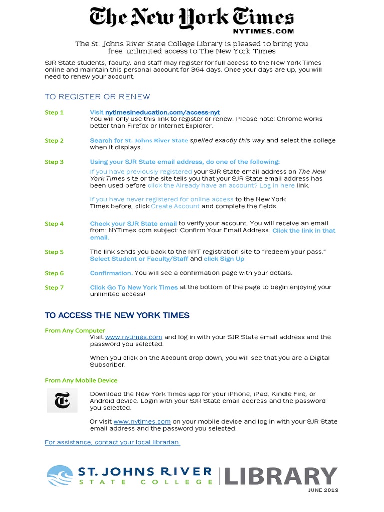 To Register or Renew: Step 1 | PDF | The New York Times | Login