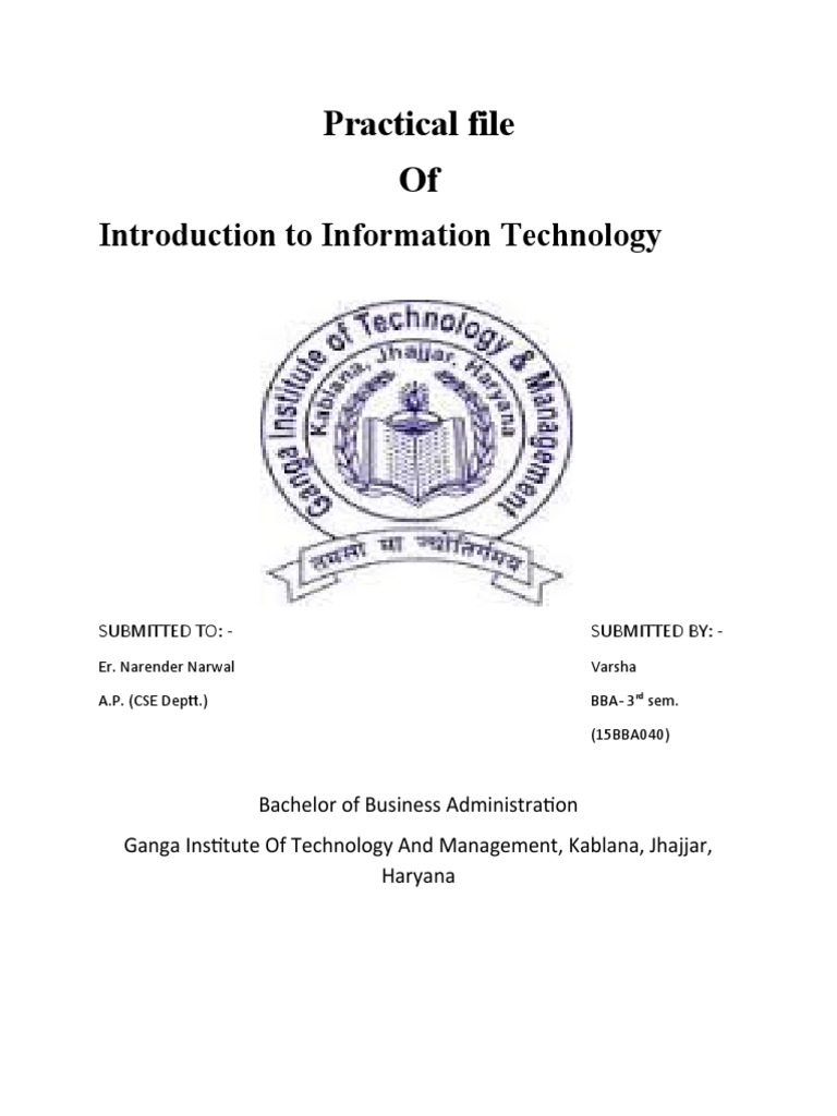 Practical File Of: Introduction To Information Technology | PDF