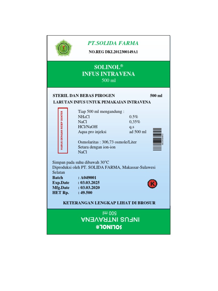 Stiker Wadah Infus PDF | PDF