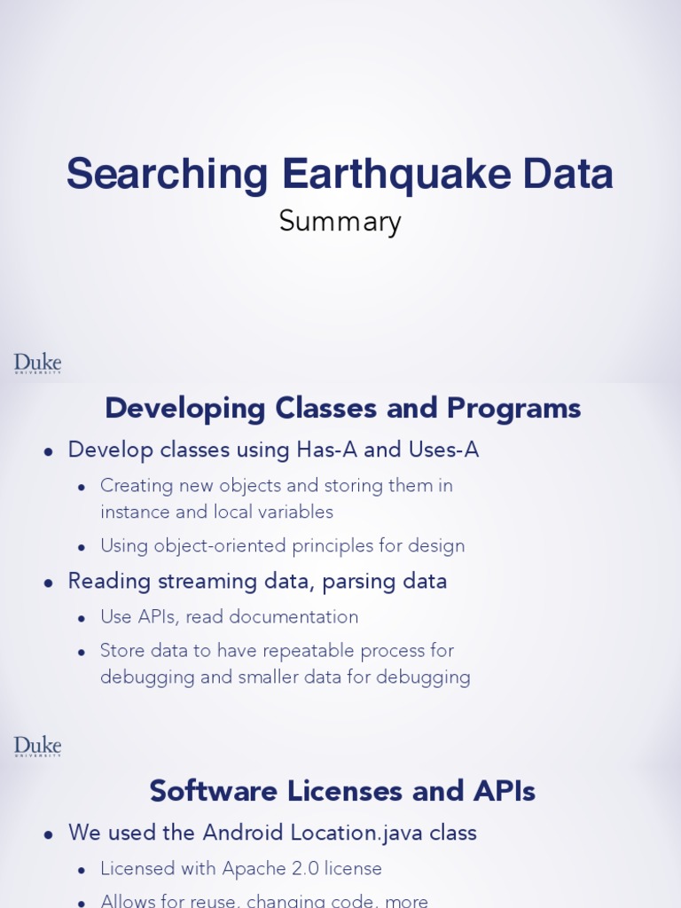 Searching Earthquake Data | PDF