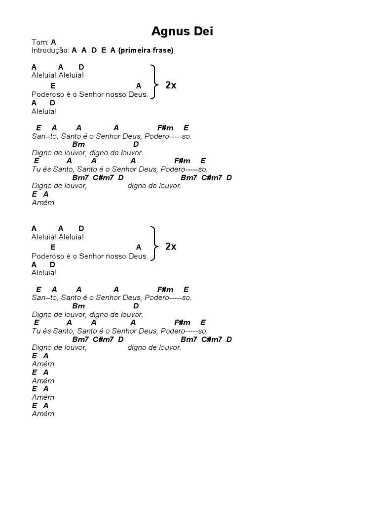 Agnus Dei (CIFRA) | PDF Agnus Dei (CIFRA) | PDF