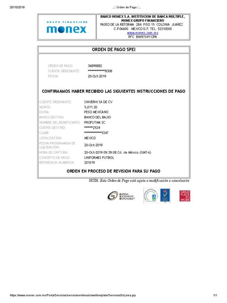 Comprobante Uniformes PDF | PDF
