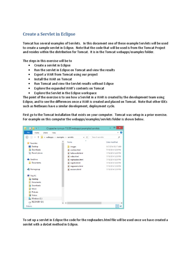 Eclipse Create Servlet PDF | PDF | Java Servlet | Eclipse (Software) Eclipse Create Servlet PDF | PDF | Java Servlet | Eclipse (Software)