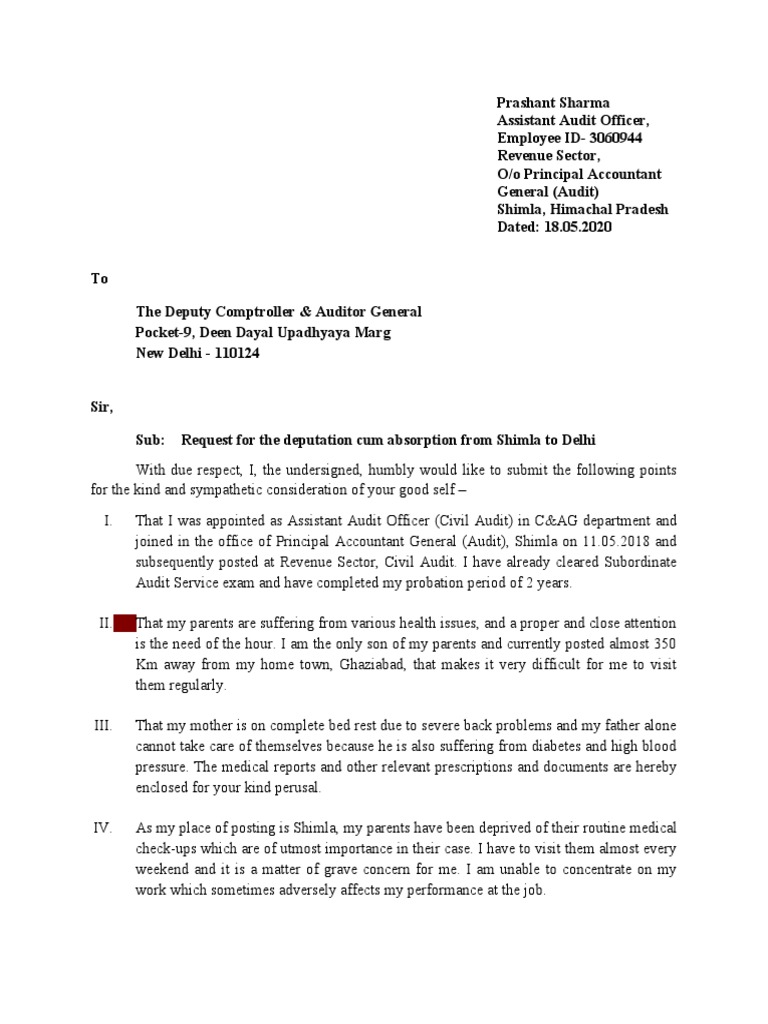 Deputation Application Prashant 1 | PDF | Medicine | Health Care