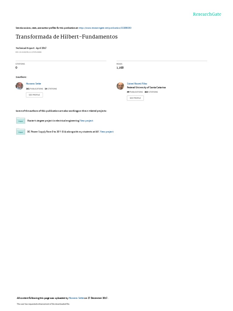 Fundamentos da Transformada de Hilbert | PDF | Ensino de Matemática | Science