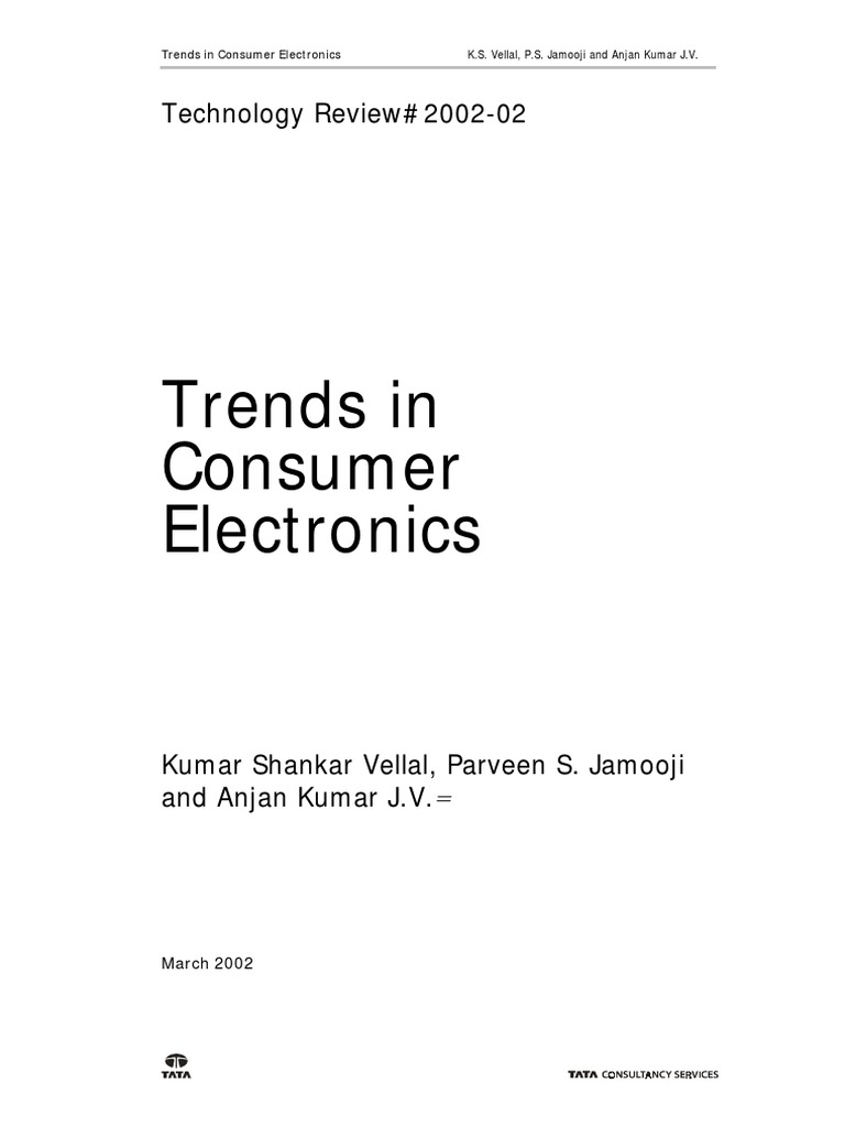 Trends In Consumer Electronics Pdf Digital Subscriber Line