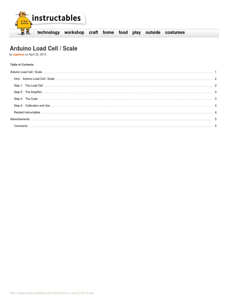Arduino Load Cell Scale Pdf Pdf Amplifier Arduino
