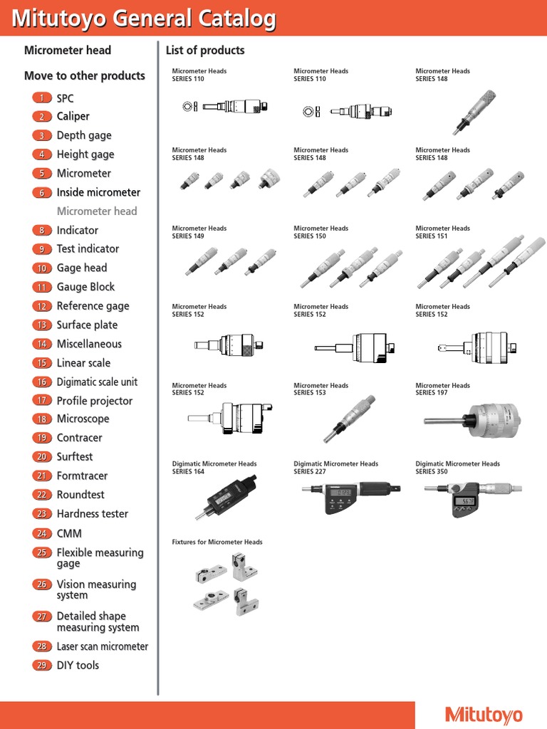 Micrometer Head List of Products Move To Other Products | PDF ...