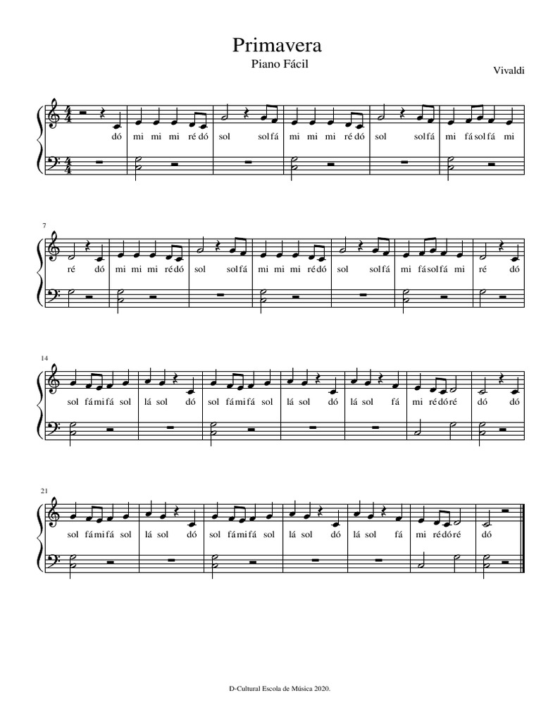 Primavera | PDF | Notación | Notación musical